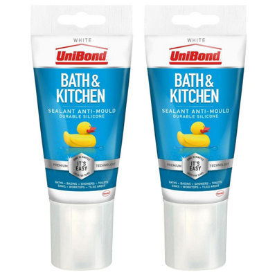 Unibond Silicone Sealant Anti-Mould & Waterproof for Kitchen & Bathroom ...