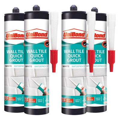 UniBond Waterproof Ultra Force Wall Tile Quick White Grout Cartridge ...