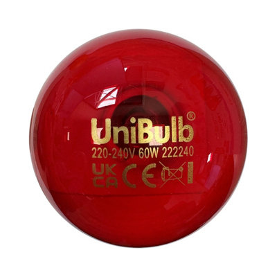 UniBulb B22 GLS 40W 1000K Fireglow Red Light Bulb - Pack of 3