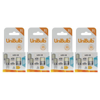 UniBulb LED G9 470lm 4.2W (Replaces 40W) 6500K (Daylight) Capsule Light ...