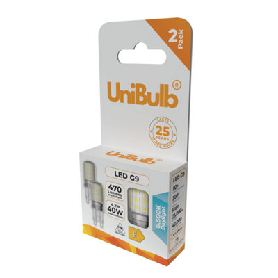 UniBulb LED G9 470lm 4.2W (Replaces 40W) 6500K (Daylight) Capsule Light ...