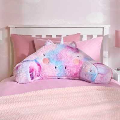 Unicorn Cuddle Cushion Teddy Fleece Reading Bed Pillow Chair Back ...