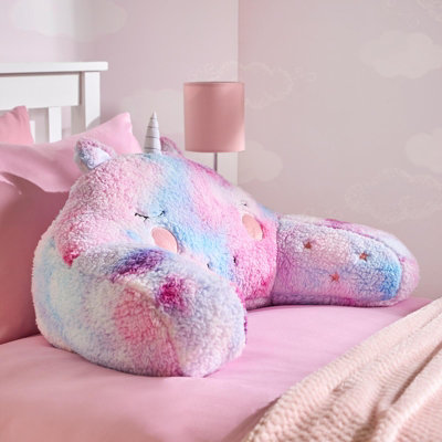 Unicorn Cuddle Cushion Teddy Fleece Reading Bed Pillow Chair Back ...