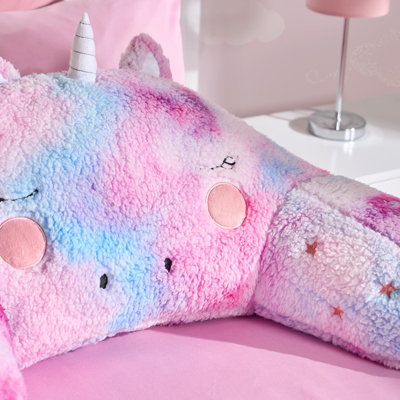 Unicorn Cuddle Cushion Teddy Fleece Reading Bed Pillow Chair Back ...