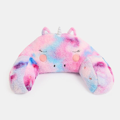 Unicorn Cuddle Cushion Teddy Fleece Reading Bed Pillow Chair Back ...