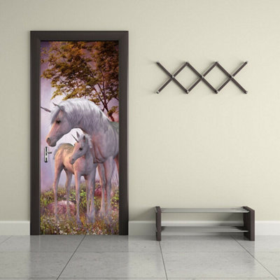 Unicorn Door Mural Europe Decal Home Decorations European Standard Size ...