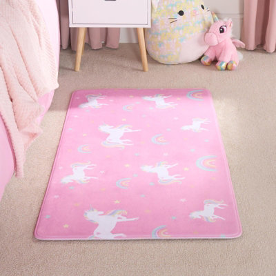 Unicorn Kids Rug Washable Supersoft Carpet Anti Slip Living Bedroom ...