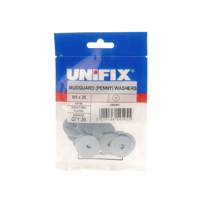Unifix Mudguard (Penny) Washers M10 x 25 x 1.5 - UBWSMMS10 025 100 ...