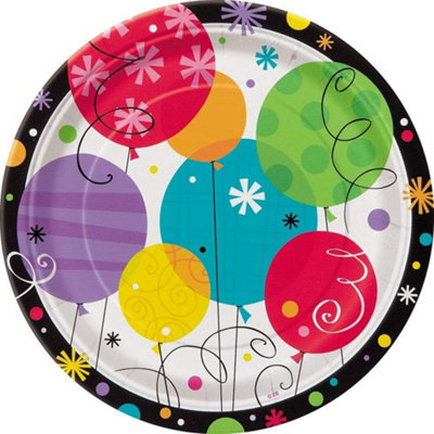 Unique Party Breezy Birthday Party Plates (Pack of 8) Multicoloured ...