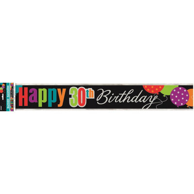 Unique Party Cheer 30th Birthday Banner Black/Multicoloured (One Size)