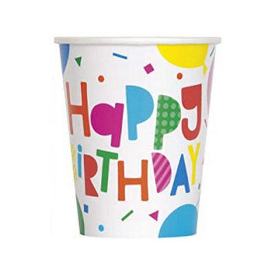 Unique Party Clic Paper Balloons Happy Birthday Party Cup Multicoloured ...