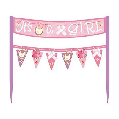 Unique Party Clothesline Baby Shower Cake Topper Pink (One Size) | DIY ...