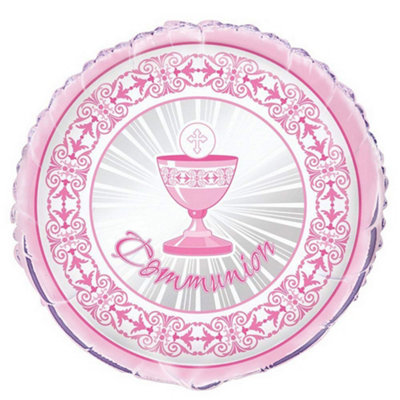 Unique Party Communion Chalice 18 Inch Foil Balloon Pink (One Size)