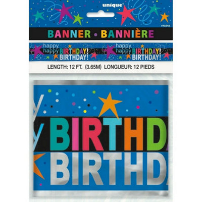 Unique Party Foil Cosmic Birthday Banner Multicoloured (One Size)