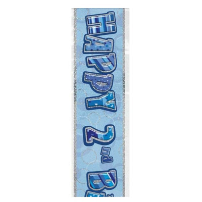 Unique Party Foil Glitz 2nd Birthday Banner Blue (One Size)