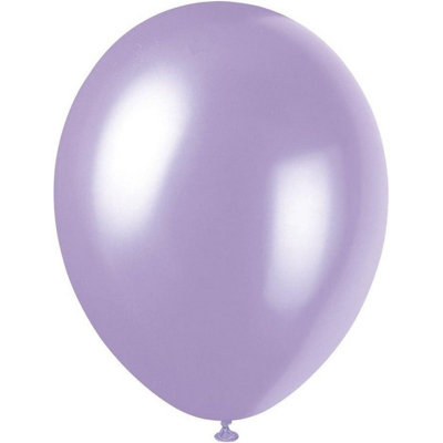 Unique Party Latex Pearlised Balloons (Pack of 8) Lavender (One Size ...