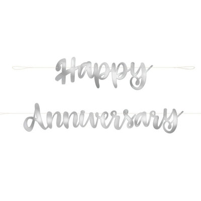 Unique Party Letters Anniversary Banner Silver (One Size)