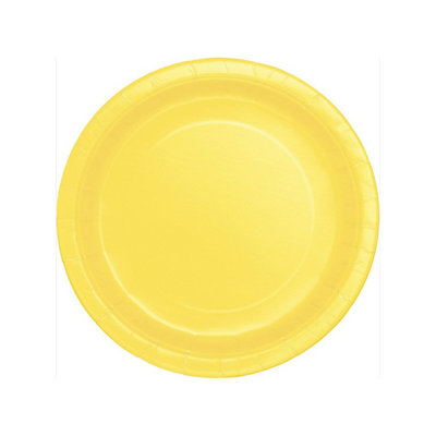 Unique Party Paper Party Plates (Pack of 8) Yellow (One Size) | DIY at B&Q