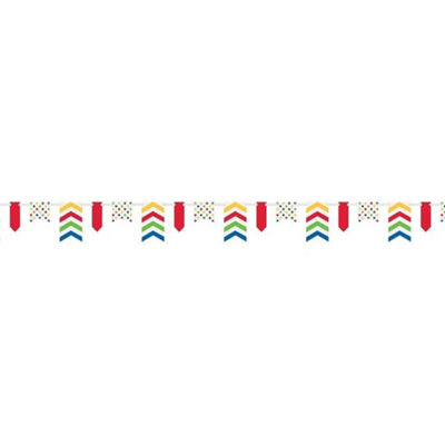 Unique Party Paper Polka Dot and Chevron Bunting Yellow/Red/Green (12ft)