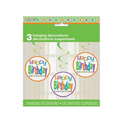Unique Party Polka Dot Birthday Hanging Decoration (Pack of 3 ...