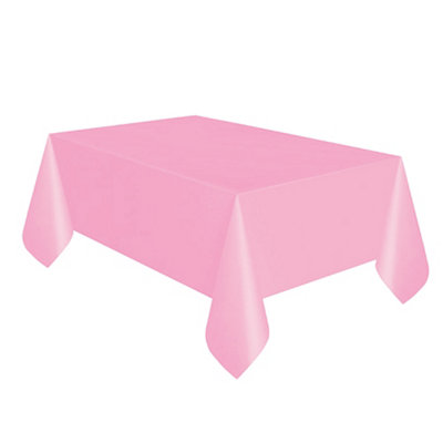 Unique Party Reusable Rectangular Plastic Tablecover (19 Colours) Pink ...