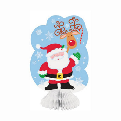 Unique Party Santa Claus Christmas Decoration (Pack of 3) Multicoloured ...