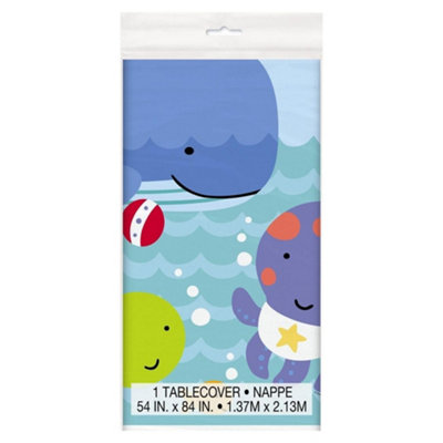 Unique Party Under The Sea Plastic Tablecloth White/Multicoloured (One ...