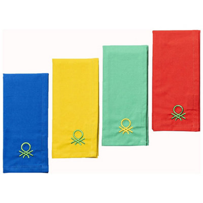 United Colors of Benetton Set of 4 Rainbow Table Cloths 100% Cotton