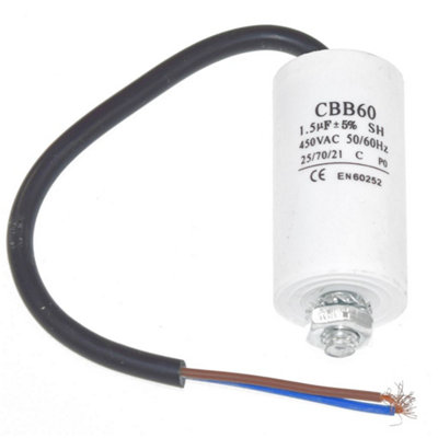 Universal 1.5UF Capacitor with 19cm Cable Connectors by Ufixt