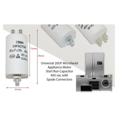 Universal 20UF Microfarad Appliance Motor Start Run Capacitor by Ufixt