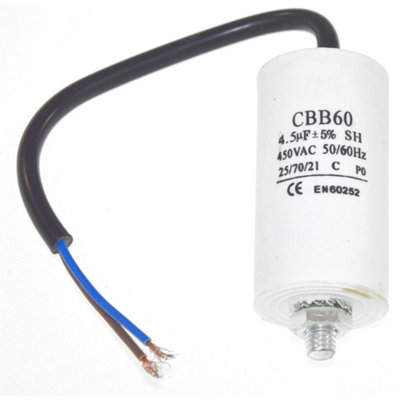 Universal 4.5UF Capacitor with 20cm Cable Connectors by Ufixt