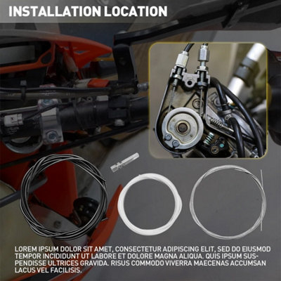 Universal 5M Throttle Cable Kit Nipples Ferrules Motorbike