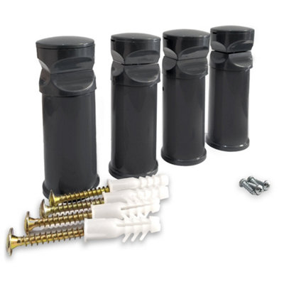 Universal Anthracite Wall Brackets for Heated Towel Rail Radiator Set