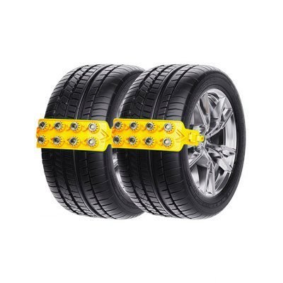 Universal Anti-Slip Snow Tyre Chains-Emergency Traction Straps 1 PAIR ...