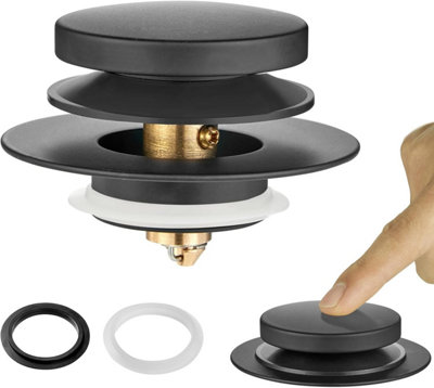 Universal bath plug, pop-up bath drain, replaceable lift-and-turn mechanism