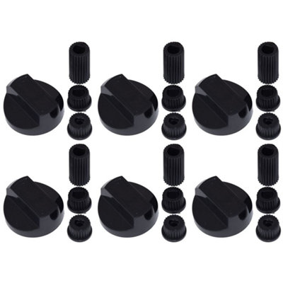 Universal Cooker Oven Grill Control Knobs And Adaptors Black Fits All ...
