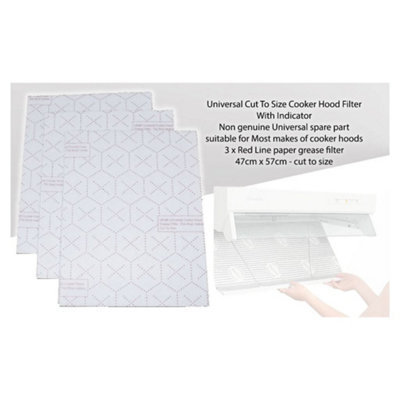 Universal Cut To Size Cooker Hood Filters With Indicator - 3 Pack ...