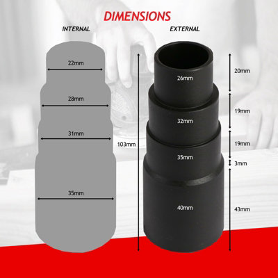 Universal Dust Extractor Hose Adaptor 32mm 35mm Vacuum Cleaner Power ...