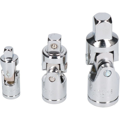 Universal Joint UJ's Wobble Angle Socket Set 3pc 1/4" 3/8" and 1/2" Drive