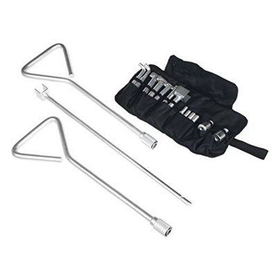 Universal Manhole Cover Lifting & Stopcock Interchangeable Key Set 16-Piece