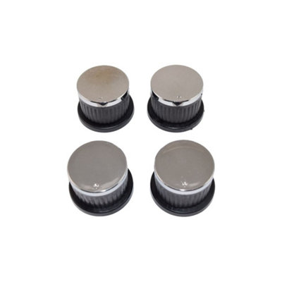 UNIVERSAL OVEN COOKER HOB KNOB DIAL PACK OF 4 - BLACK & SILVER ...