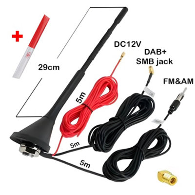 Universal Roof Mount Active Amplified DAB + FM Radio Car Aerial Antenna ...