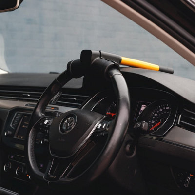 Universal Rotary Car Steering Wheel Lock - High Visibility Steel Anti ...