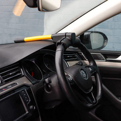 Universal Rotary Car Steering Wheel Lock - High Visibility Steel Anti ...