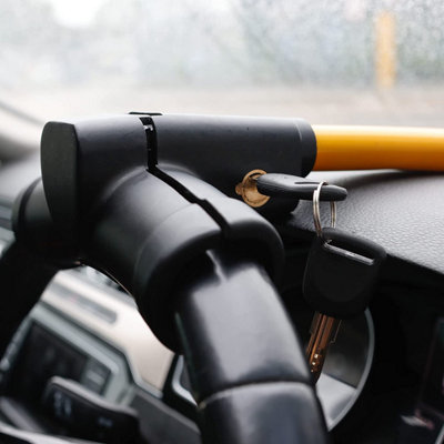 Universal Rotary Car Steering Wheel Lock - High Visibility Steel Anti ...