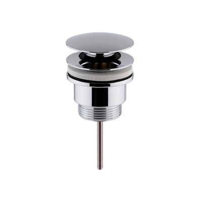 Universal Round Push Button Basin Waste, Slotted & Unslotted - Chrome ...