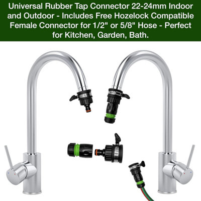 Universal Rubber Tap Connector 22-24mm Indoor and Outdoor includes Free ...