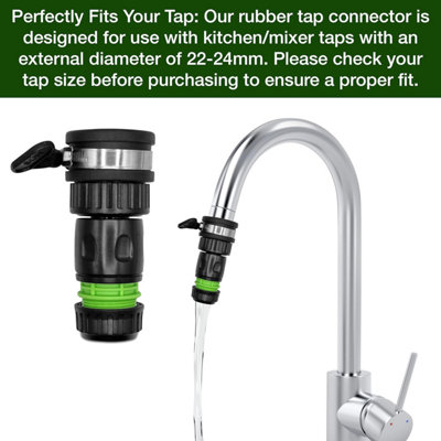 Universal Rubber Tap Connector 22-24mm Indoor and Outdoor includes Free ...