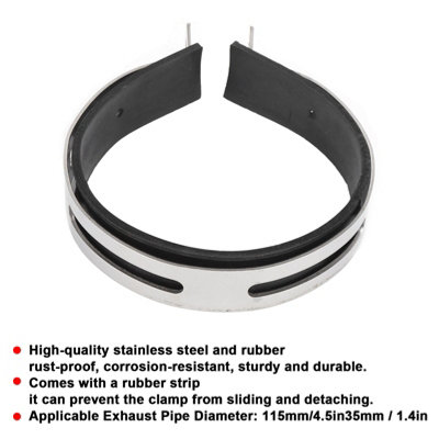 Universal Stainless Steel Motorcycle Exhaust Pipe Clamp with Rubber Strip