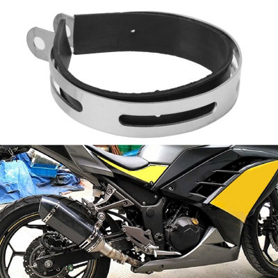 Universal Stainless Steel Motorcycle Exhaust Pipe Clamp with Rubber Strip